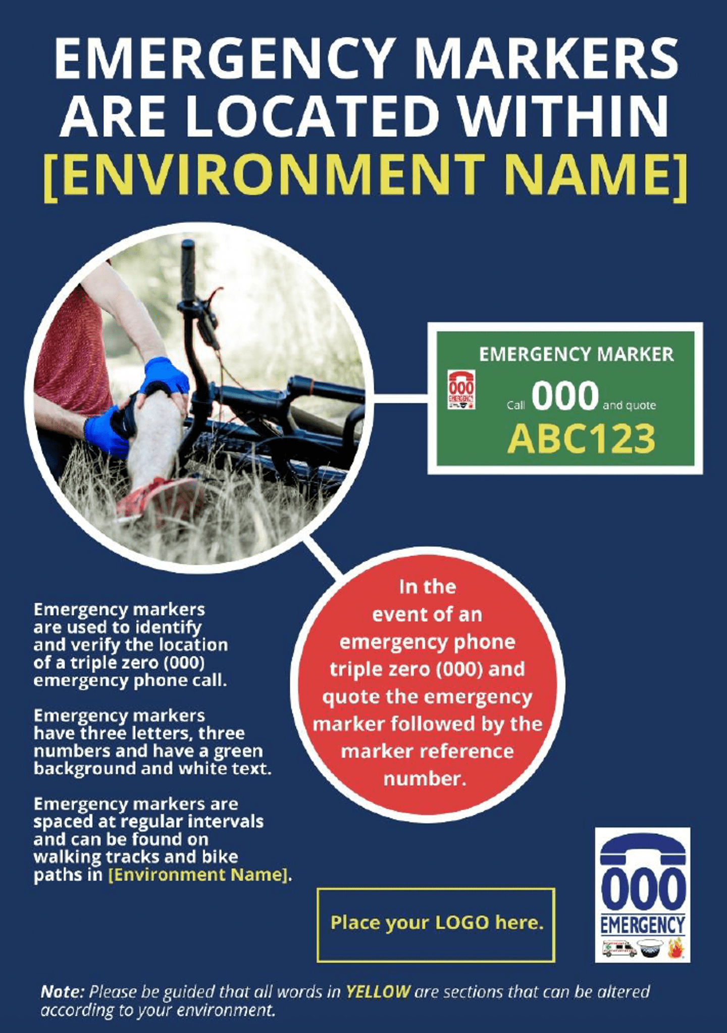 Emergency markers design and manufacture criteria | triplezero.vic.gov.au